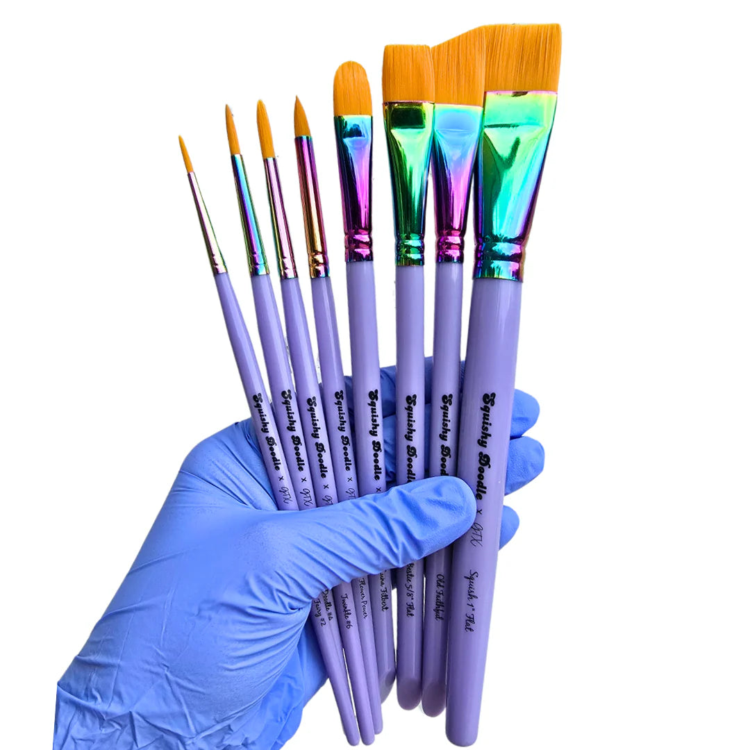 GTX Face Paint - Squishy Doodle Brushes - 8 Brush Set | Face Paint ...
