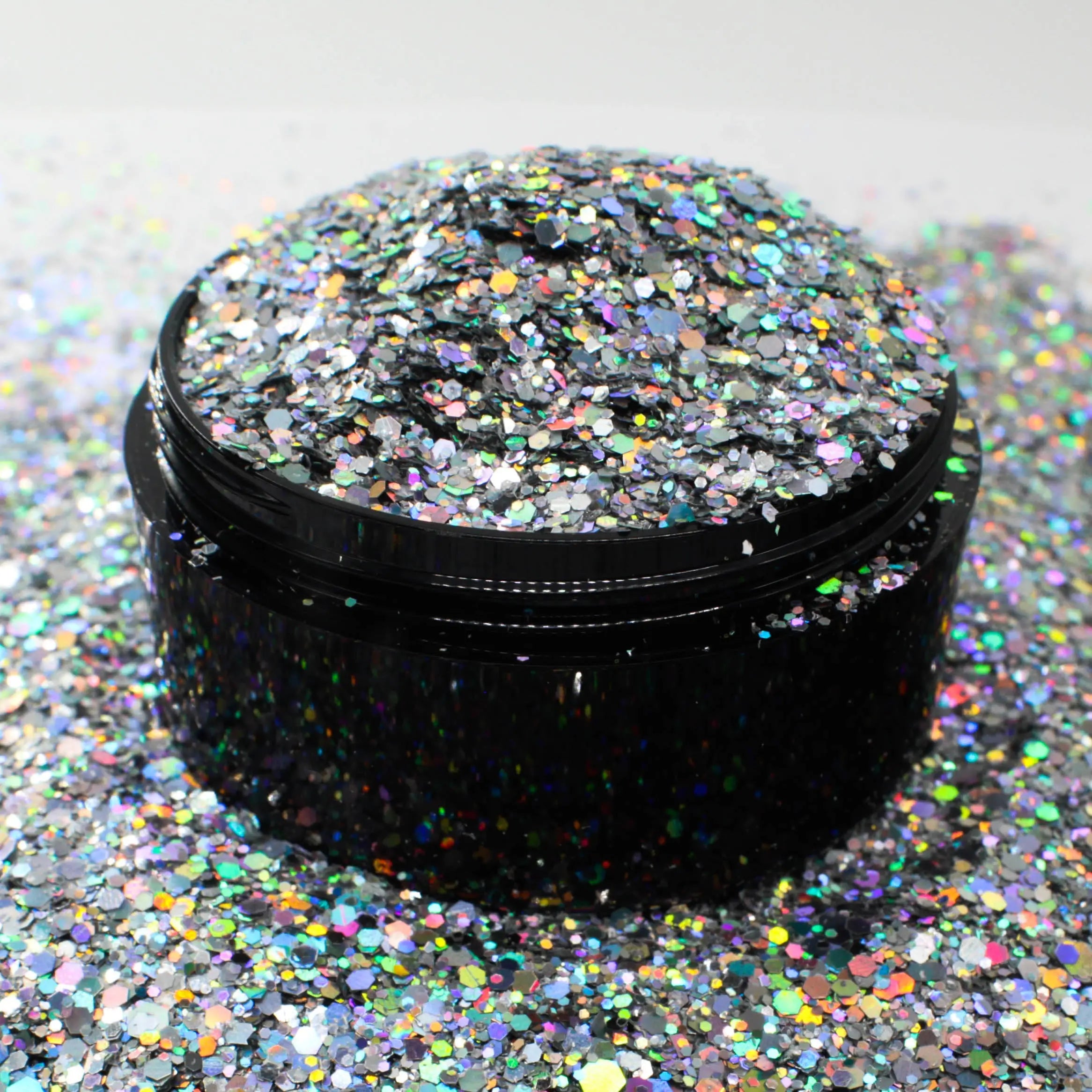 Suzy Sparkles Glitter - Holographic Silver - Chunky - 1 oz Bag | Face ...